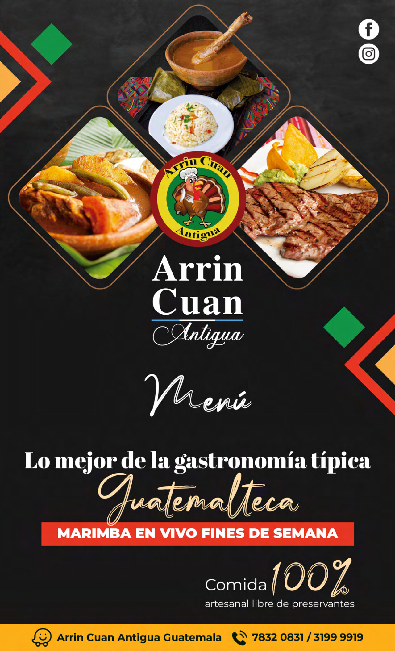 Menú Arrin Cuan Antigua Guatemala | Arrin Cuan