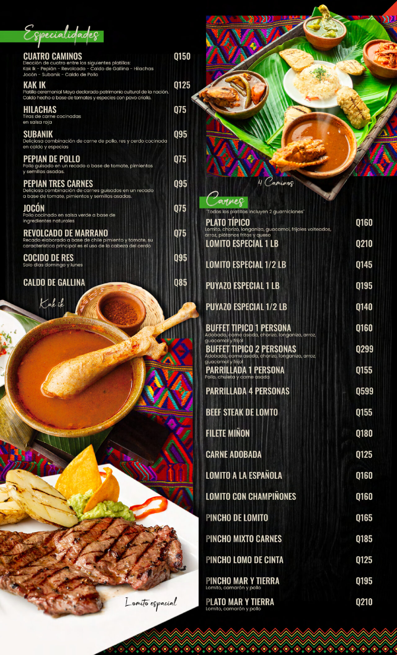 Menú Arrin Cuan Antigua Guatemala | Arrin Cuan