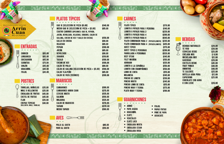 Menú Arrin Cuan zona 9 | Arrin Cuan